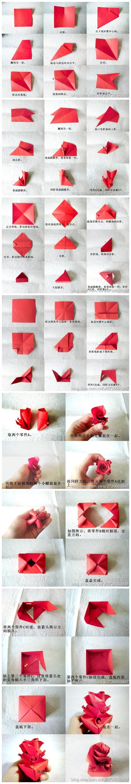 How To Fold Cute Origami Paper Craft Rose Box For Valentine s Day Step By Step DIY Tutorial 